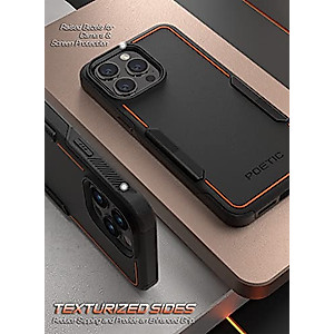 Poetic Neon Series iPhone 14 Pro Case, Dual Layer Heavy Duty Tough Rugged Light Weight Slim Shockproof Protective Drop Protection Phone Case 2022 New Cover for iPhone 14 Pro (6.1 Inch), Black