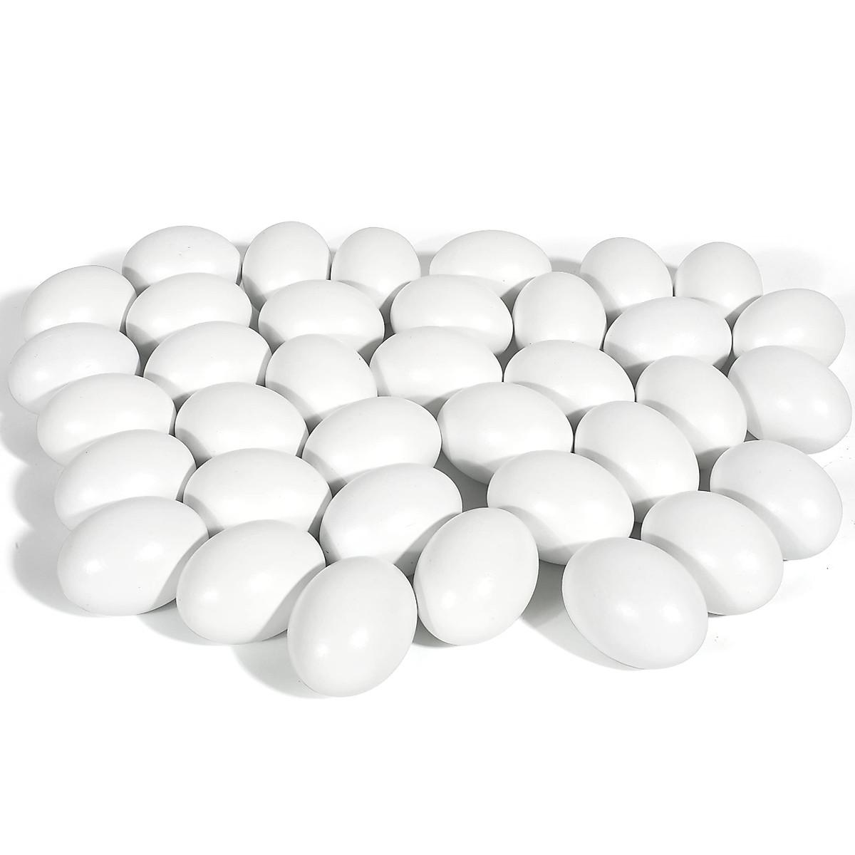 JOYIN 24 Pcs 2.36" White Easter Wood Eggs, Craft Fake Eggs, Decorating Eggs for Kids Easter DIY Paint Your Own Egg Decor, Easter Craft, Easter Basket Stuffers, Easter Eggs Hunt, School Supplies