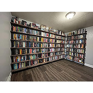 WGX Design For You Industrial Pipe Shelves Rustic Wood Ladder Bookshelf Wall Mounted Shelf for Living Room Decor and Storage (32in, 6 Layers)