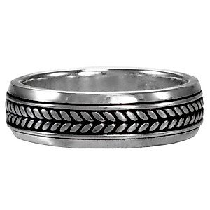 Silver Celtic Knot Braided Spinner Worry Ring for men or women (sz 4-15) sz 15