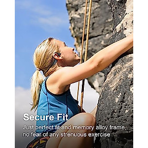 MALEROADS Bone Conduction Headphones, IPX6 Waterproof Open Ear Headphones 14H Playtime Bone Conduction Bluetooth 5.3 Wireless Earbuds Sport Headphones with Mic Sweatproof Headset for Running, Cycling