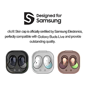 diofit Skin-Friendly Silicone Tips for Galaxy Buds Live. Comfortable Wearing. Stable Fit, 2 Pairs (Black)