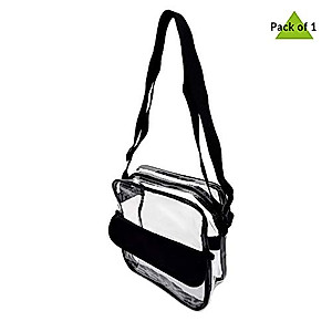 Clear Plastic Purse - Small Clear Bag, See Through Purse, Stadium Bags for Women, Transparent Crossbody Clear Messenger Bag for Concert, Sporting Event, Beach, Travel Accessories, Security Necessities