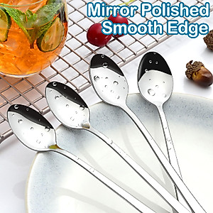 Pleafind 16-PCS Long Spoon (7.9 inch), Long Handle Iced Tea Spoons, Stainless Steel Stirring Spoon, Coffee Spoon, Ice Cream Spoon, Long Spoons for Shakes Cocktail Stirring Coffee Cold Drink