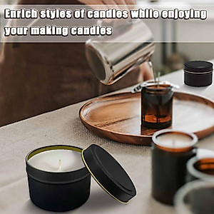 Bunhut Candle Tins,24 Pack 5oz Candle Tins for Making Candles,Bulk Candle Jars with Lids,Candle Containers for DIY Candle Making,Black Candle Tins,Empty Candle Jars for Making Candles (Black-5 oz)