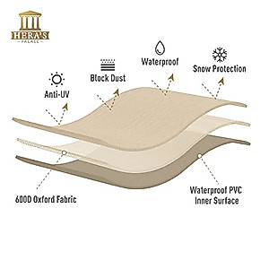 HERA'S PALACE Patio Umbrella Cover, 600D Protective Waterproof Cover with Zipper, High-Density Stitching, Patio Umbrella Covers for 9-13 Feet Cantilever Offset Umbrella