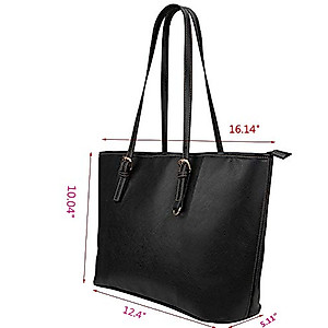 Jack and Sally Print Women's Leather Tote Shoulder Bag Big Capacity Work Travel Handbag (15)