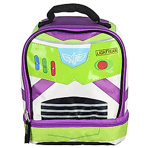 AI ACCESSORY INNOVATIONS Toy Story Buzz Lightyear Dual Compartment Insulated Light Up Lunch Bag Tote