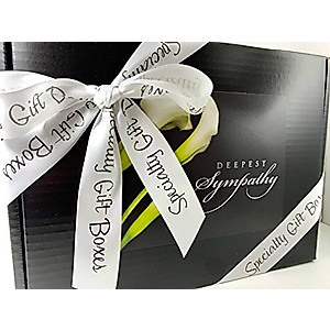 Premium Sympathy Gift Box Basket - For Bereavement Grief Thinking of You - Cookies Popcorn Nuts Coffee Tea Candies and More - Elegant Flowers Design - Send Your Condolences Care Package Today