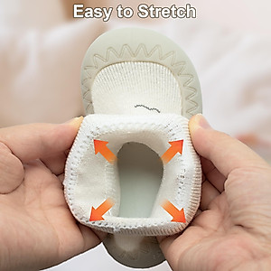 Dexspoeny Baby Sock Shoes 12-18 Months, 2 Pairs Shoes-Baby Girl Shoes Infant Shoes Non Slip Slippers With Grippy Socks for Toddlers Infants Boys Girls Footwear