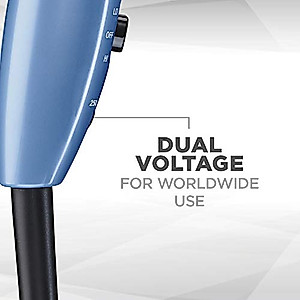 Conair Travel Hair Dryer with Dual Voltage, 1600W Compact Hair Dryer with Folding Handle, Travel Blow Dryer