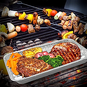Disposable Aluminum Broiler Pans with Holes – Good for BBQ, Grill Trays – Multi-20 Pack of Durable Aluminum Sheet Pans 13.4" x 9" x 0.85"