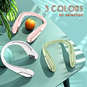 MATEPROX Portable Neck Fan, 4000mAh Battery Operated Bladeless Cooling Fan, 2023 New Wearable Personal Hands Free Fans with 360° Twist 3 Speeds and USB Rechargeable for Indoor, Outdoor, Sports-White