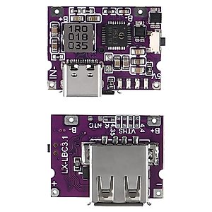 ATNSINC Type-C 5V 3A Boost Converter Step-Up Power Module IP5310 Mobile Power Bank Accessories with Switch LED Indicator(Type-C and USB-A 3A)