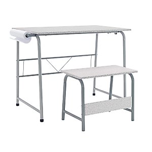 SD Studio Designs Project Center, 55128 Craft Table Play Desk with Bench, Grey, 37.75"W x 21.75"D x 28"H,Grey