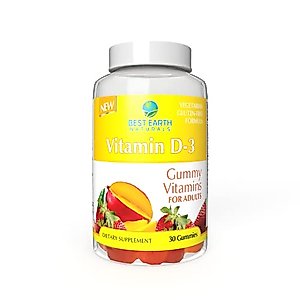 Best Earth Naturals Vitamin D Gummies for Adults - Delicious, Vegetarian, Gluten Free D-3 Gummy Vitamins for Men & Women