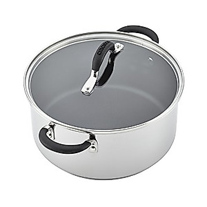 Circulon - 78005 Circulon Momentum Stainless Steel Nonstick Casserole Dish/ Casserole Pan / Dutch Oven with Lid - 5 Quart, Silver