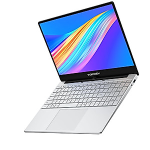 TOPOSH Windows 10 Laptop,15.6 inch PC Notebook,8GB RAM+256GB SSD,Intel Celeron 5205U,for Business use,Backlit Keyboard Dual Core,WiFi Bluetooth-Silver