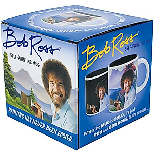 The Unemployed Philosophers Guild Ceramic Bob Ross Self-Painting Mug - in A Fun Gift Box