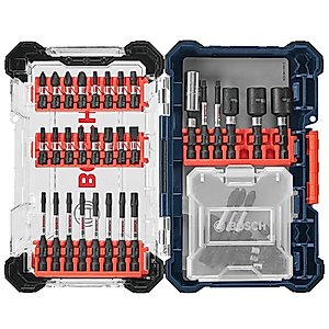 BOSCH SDMSD45 45-Piece Driven Impact Tough Screwdriving Custom Case Assorted Set with Included Storage Case