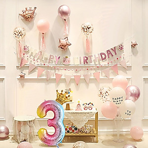 40 Inch Rainbow Gradient Number 2 & Mini Crown Balloon for Birthday Party Decorations, 2nd Birthday Party Decorations, Baby Shower Anniversary Balloons Decorations Supplies