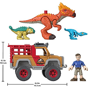 Fisher-Price Imaginext Jurassic World Preschool Toy Camp Cretaceous Runaway Dinosaurs Figure Set for Pretend Play Kids Ages 3+ Years