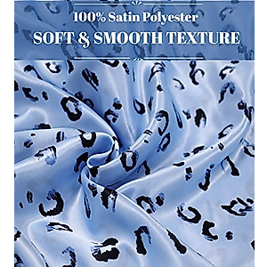Satin Silk Pillowcase for Hair & Skin, Cooling Pillow case Wrinkle Free, Leopard Silky Satin Pillow Case Cover Queen Size Set of 2, Vegan Silk Satin Pillowcase with Envelope Closure 20x30 inches