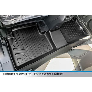 SMARTLINER All Weather Custom Fit Floor Mats 2 Row Liner Set Black Compatible with 2020-2023 Ford Escape (Hybrid Models Only)