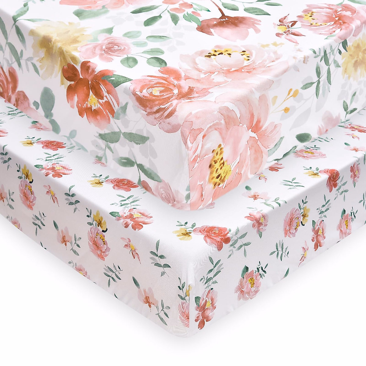 PHF Soft Mini Crib Sheet Set, 2 Pack Silky Comfy Pack N Play Sheets for Boys Girls, Universal Fit for Pack N Play, Playard and Mini Crib Mattresses, Cars