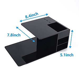 Eyelash Extension Neck Pillow With Acrylic Shelf Organizer Stand, Velvet Warm Lash Extension Grafting Pillow Makeup Tool Display Cabinet Shelves - Black Shelf + Black Pillow(Velvet Pillowcase Updated)