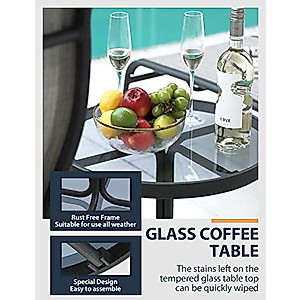 HAPPATIO Patio Chaise Lounge Set 3 Pieces,Patio Lounge Chair with Glass Coffee Table,Pool Lounge Chair with Breathable Textilene Fabric,Patio Chaise Lounge Chair for Patio Backyard Poolside(Gray)