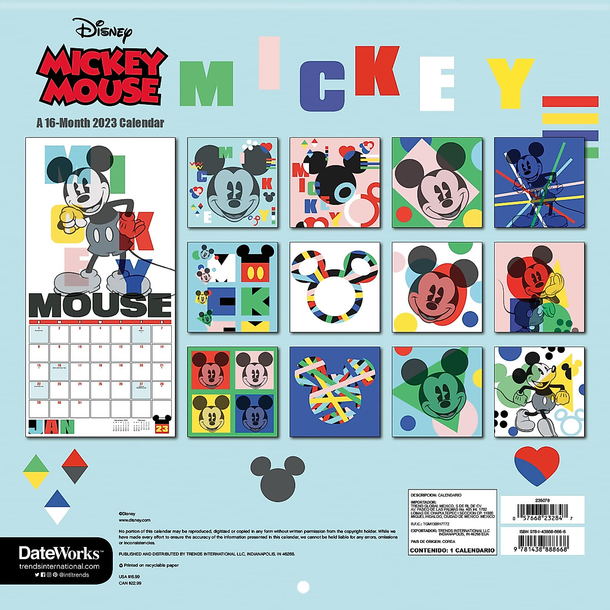 2023 Disney Mickey Mouse Wall Calendar