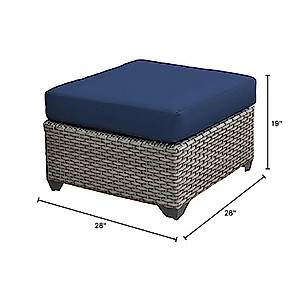 BOWERY HILL Patio Ottoman in Navy