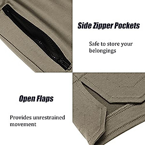 COOFANDY Mens Bodybuilding Basketball Fitness Jogging Weightlifting Training Running Workout Athletic Gym Shorts with Zipper Pocket Khaki