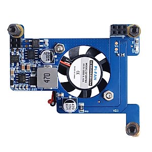 GeeekPi PoE HAT for Raspberry Pi 4, Support IEEE 802.3af or 802.3at PoE Standard, with Cooling Fan 30x30x7mm for Raspberry Pi 4 Model B / 3B+ 3B Plus