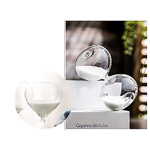 Hourglass Timer 5/15/30 Minutes Sand Clock Durable Glass Hourglass Timer for Romantic Mantel Office Desk Decor Birthday Gift Kids Games (5 Minutes, White)