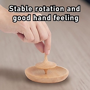 Wooden Spinning Tops with Base(2 Set),Concentration Boosting,Adult Desktop Toys for Office, Balance & Coordination Skills for Kids,Fun,Gift