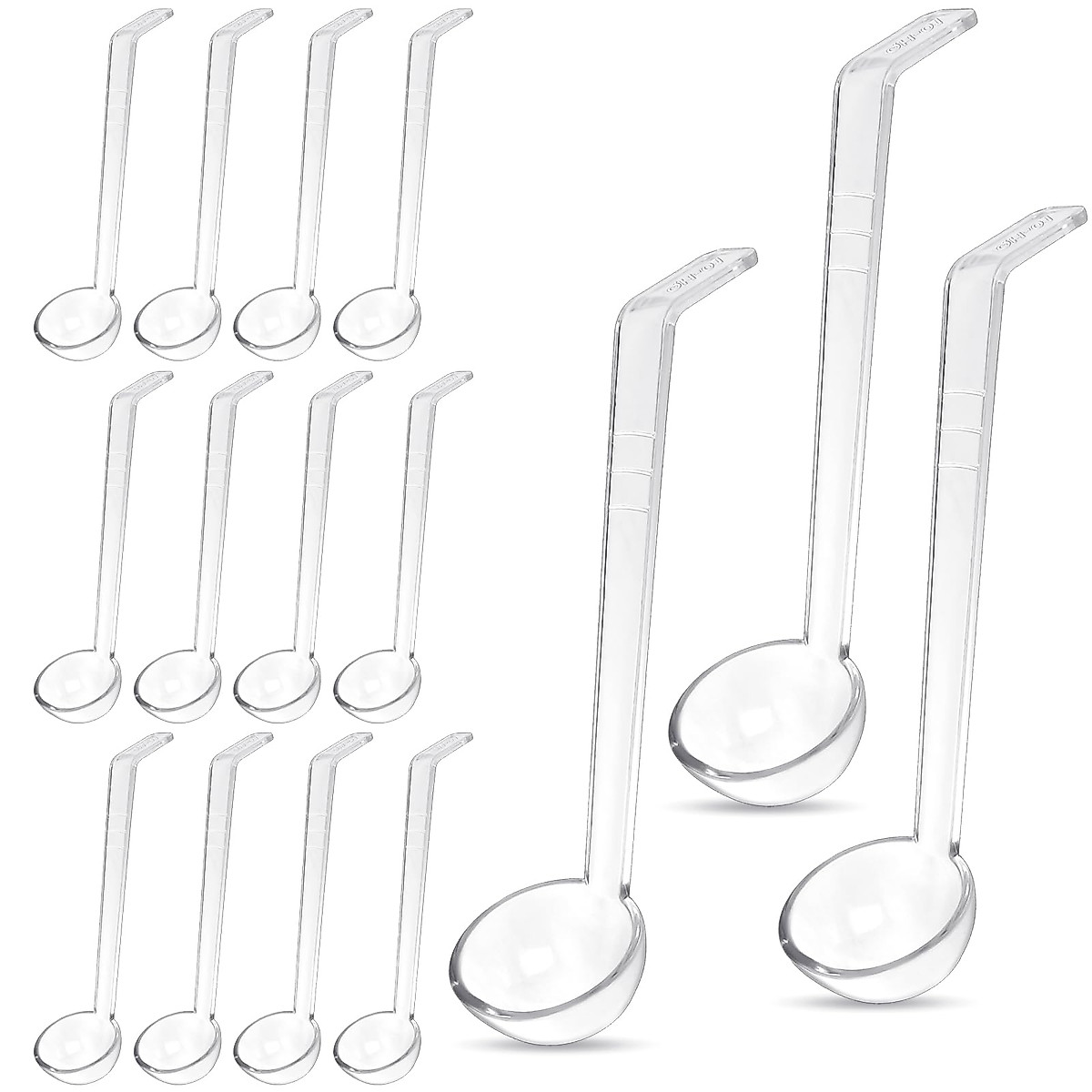 Aemygo 15 Pcs Clear Small Ladle 1 oz Gravy Ladle with Long Handle 7.9 Inch Acrylic Plastic Dressing Ladles for Serving Punch Bowl, Fruit Juices, Sauces and Toppings