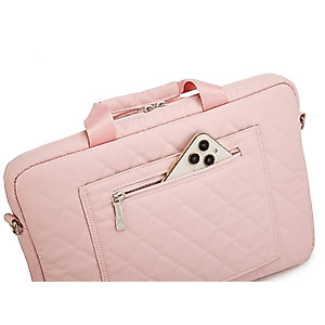 Kinmac 360 Degree Laptop Bag Full Cushioned Laptop Shoulder Bag For MacBook Air Pro 13 inch MacBook 14 inch and 13 inch-14 inch Laptop (Pink)