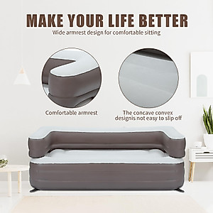 blowell Camping Inflatable Double Couch Chair - Double Blow Up Couch Lounger for Home Living Room - Indoor Air Sofa Mattress for Adults(No Pump Included)