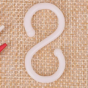 Artibetter 100PCS Plastic S Hook Hanger Kitchen Bathroom Hanging Pot Hook(White)