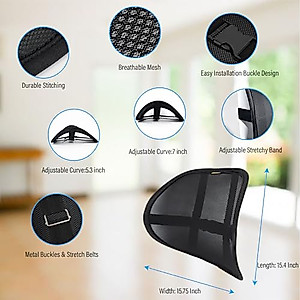 SANHSEHOME Lumbar Support Back Support for Office Chair 2 Pack Lumbar Support Pillow for Car Chair Back Support with Triple Layer Mesh & Adjustable Straps