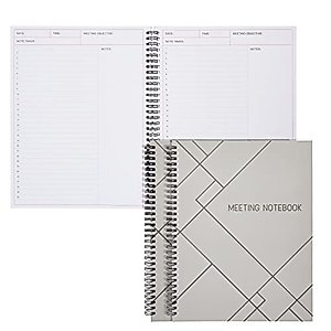 Juvale 2 Pack Meeting Notebooks for Work Organization, Office and Daily Notes, 80 Sheets, Spiral Bound Planner (8.5 x 11 In)