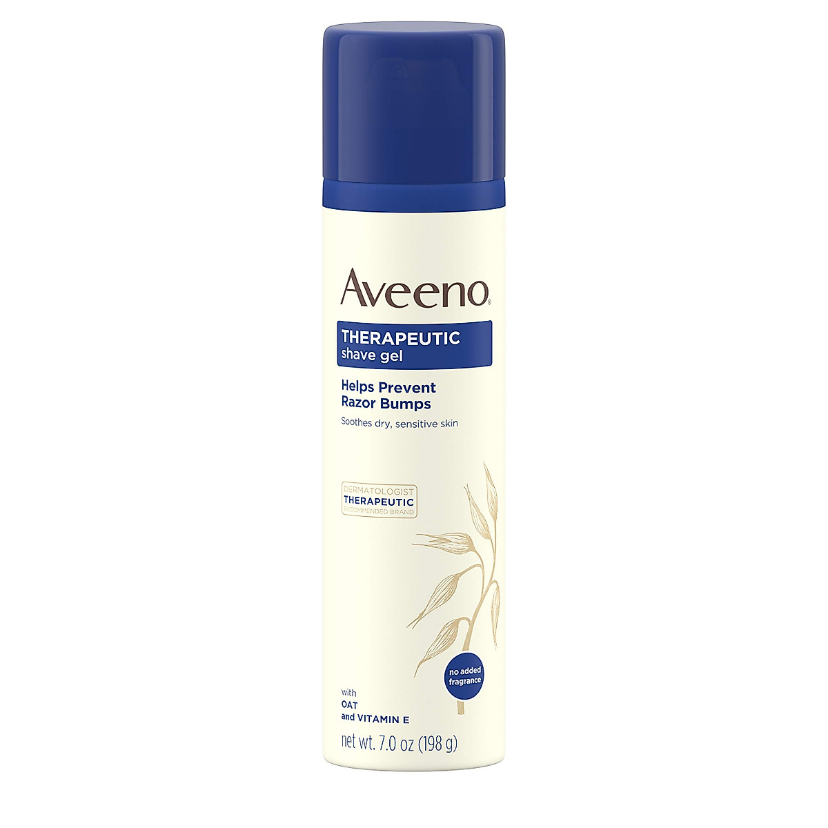 Aveeno Therapeutic Shave Gel with Oat and Vitamin E to Help Prevent Razor Bumps and Soothe Dry and Sensitive Skin, No Added Fragrances and Non-Comedogenic, 7 oz (Pack of 6)