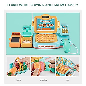 Kids Toys, DIY Supermarket Cash Registers with Fruits, Vegetable, Handmade Pretend Play Toys, Sensory Toys, Educational Toys for Kids 5-7, Cute Stuff Unique Birthday Gifts for Boys Girls