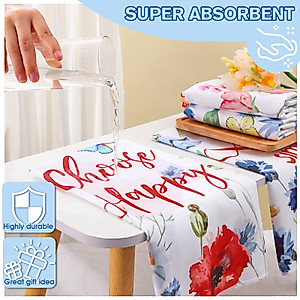 CHENGU 4 Pack Spring Kitchen Towels, Absorbent Dish Towels for Kitchen, Reusable Cleaning Towels Decorative Set, Kitchen Towel Terrycloth Tea Towels, Hand Towel for Kitchen (Wildflower Style)