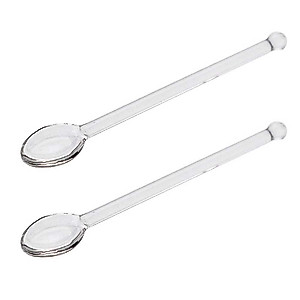 2 Pcs Transparent Glass Spoon Stirring Spoons for Tea Coffee Cocktail Milk Home Party Bar Use