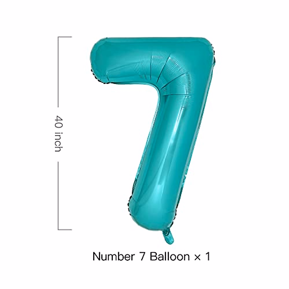 Teal Number 7 Balloons 40 Inch Large Turquoise Blue Foil Balloons for Womens Teal Birthday Decorations Little Mermaid 7th Birthday Party Aqua Number Balloon 7