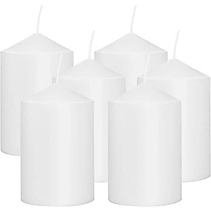 White Pillar Candles - 6 Pack | 3x6” Pillar Candles for Lantern Home Décor, Kitchen Decoration, Fireplace, Wedding Aesthetic, Centerpiece | Non Scented Decorative Pillar Candles