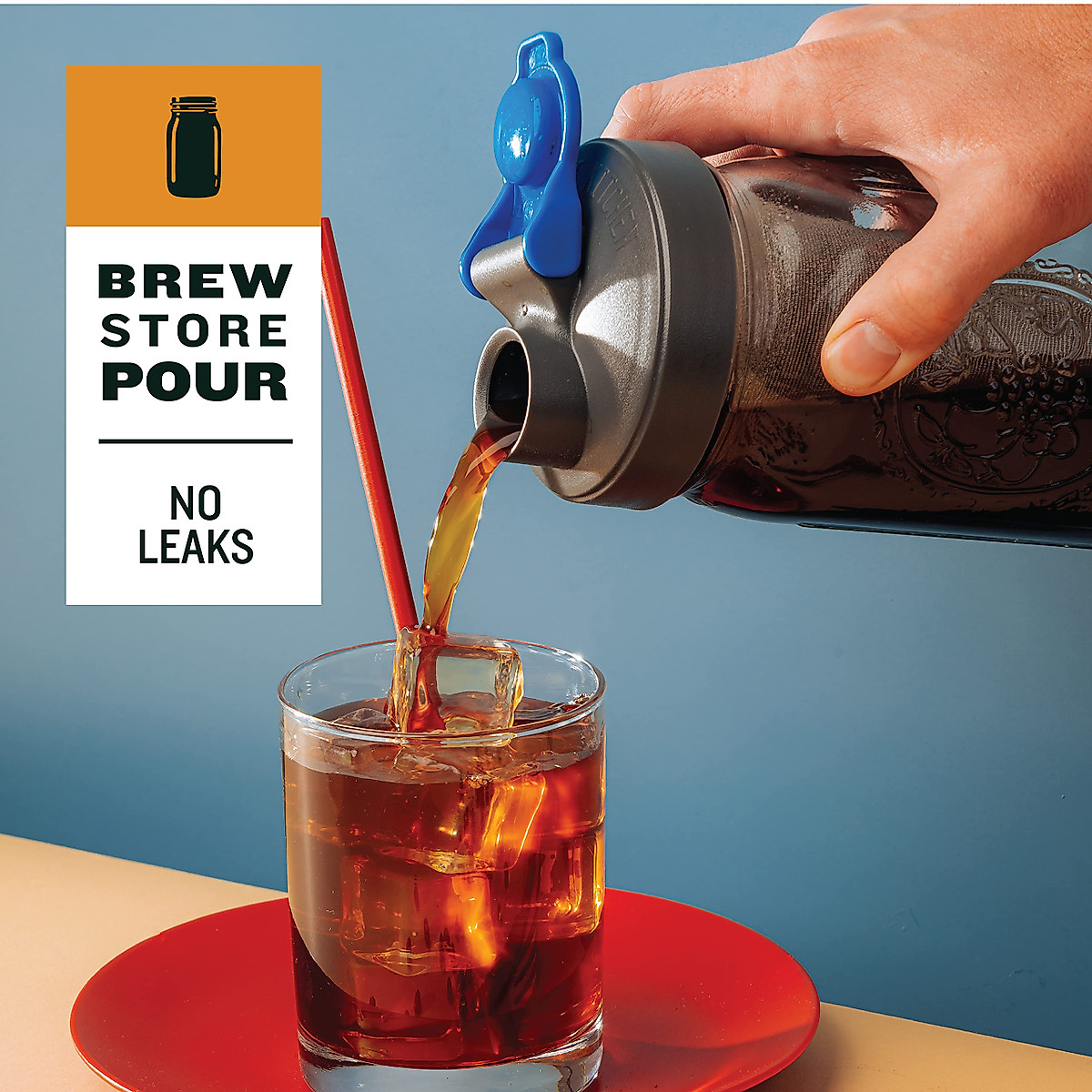 County Line Kitchen Wide Mouth Mason Jar Flip Cap Lid, Durable, Airtight, Leak-Proof Seal - Variety, 3 Pack